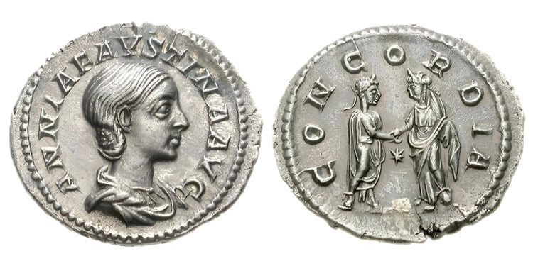 Annia Faustina Denarius (AD 221) - Third Wife of Elagabalus and Rome B ...